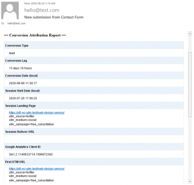 Add UTM parameters in Gravity Forms Email - Appfromlab