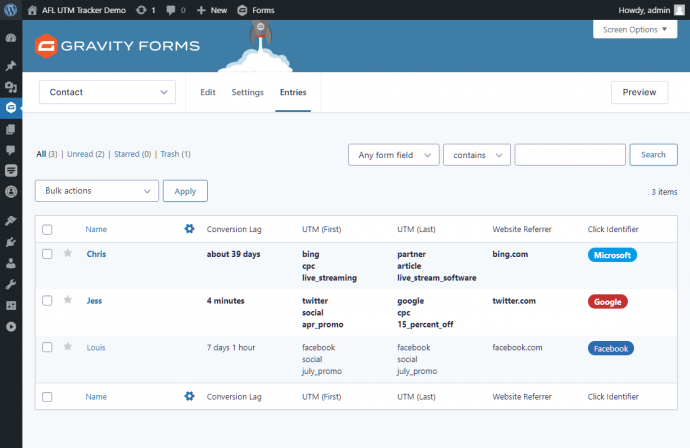 Gravity Forms: Track and capture UTM parameters - Appfromlab