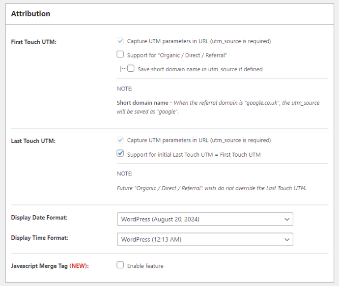 Attribution Settings - Appfromlab