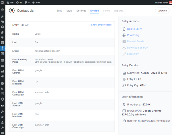 Capture UTM parameters in Formidable Forms hidden fields - Appfromlab